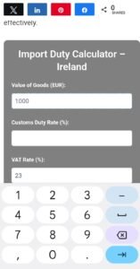 Ireland Import Duty Calculator - Import Duty Calculator
