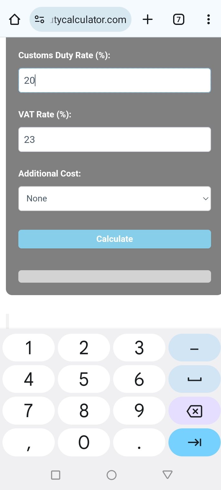 Ireland Import Duty Calculator - Import Duty Calculator